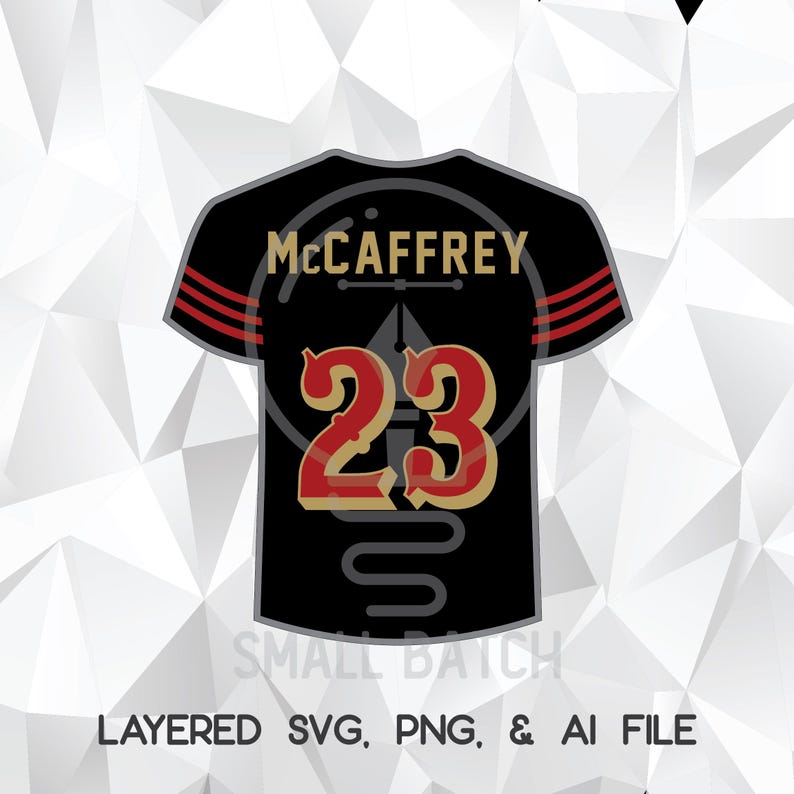 Christian Mccaffrey San Francisco Football Jersey #23: SVG, PNG, AI ...