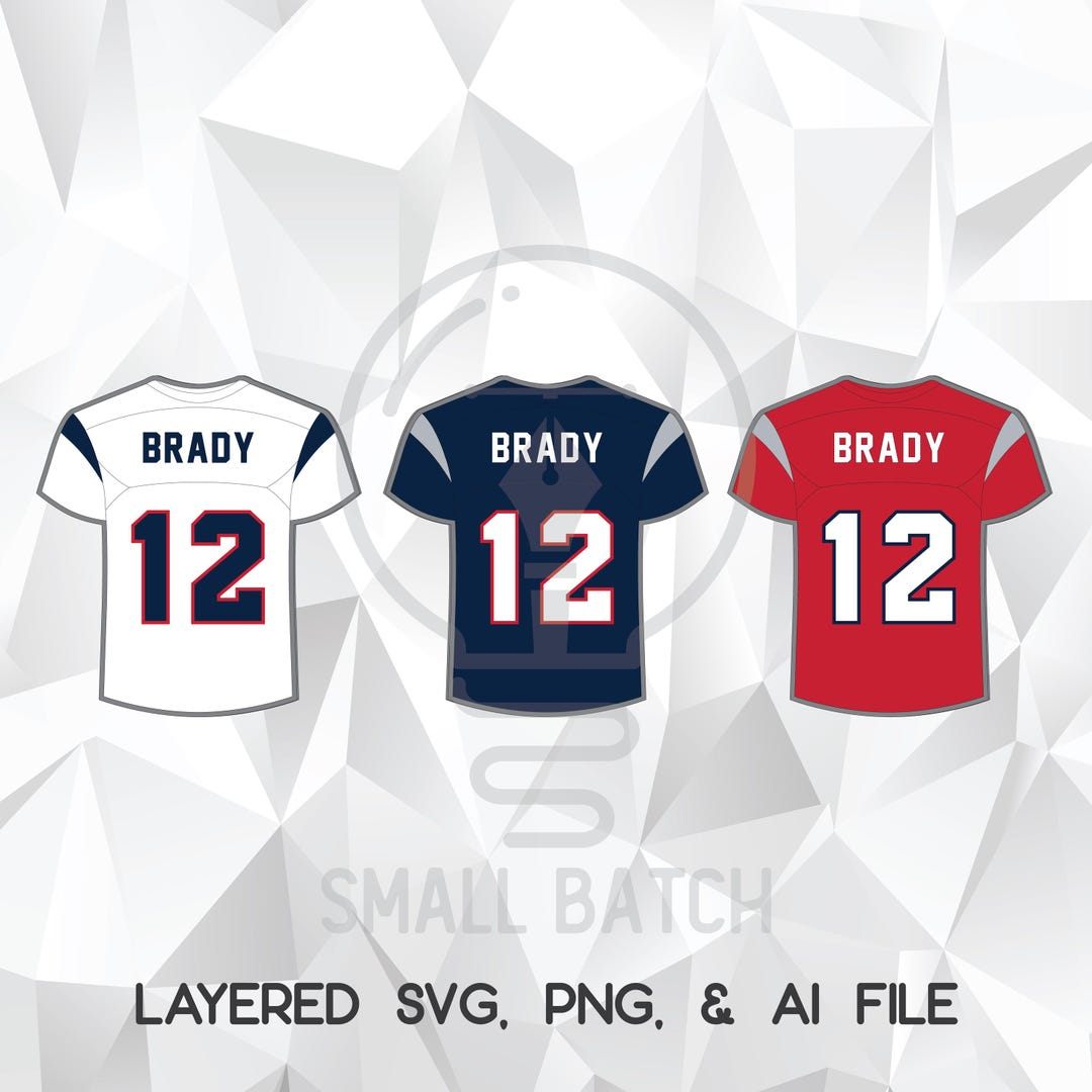 Tom Brady Football Jersey #12: SVG, PNG, AI Files (digital Download) - Etsy