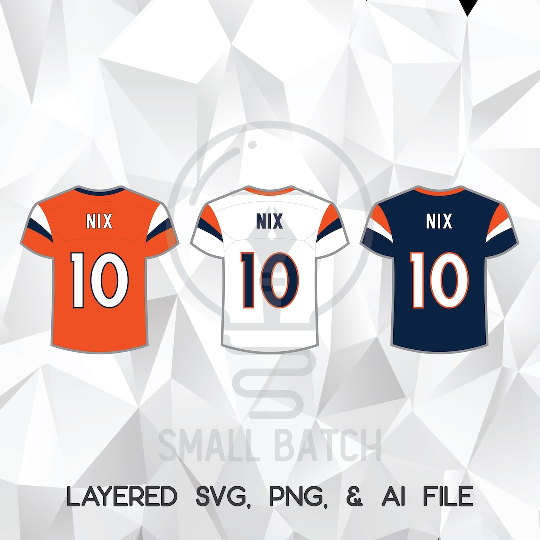 Bo Nix Denver Football Jersey #10: SVG, PNG, AI Files (digital ...