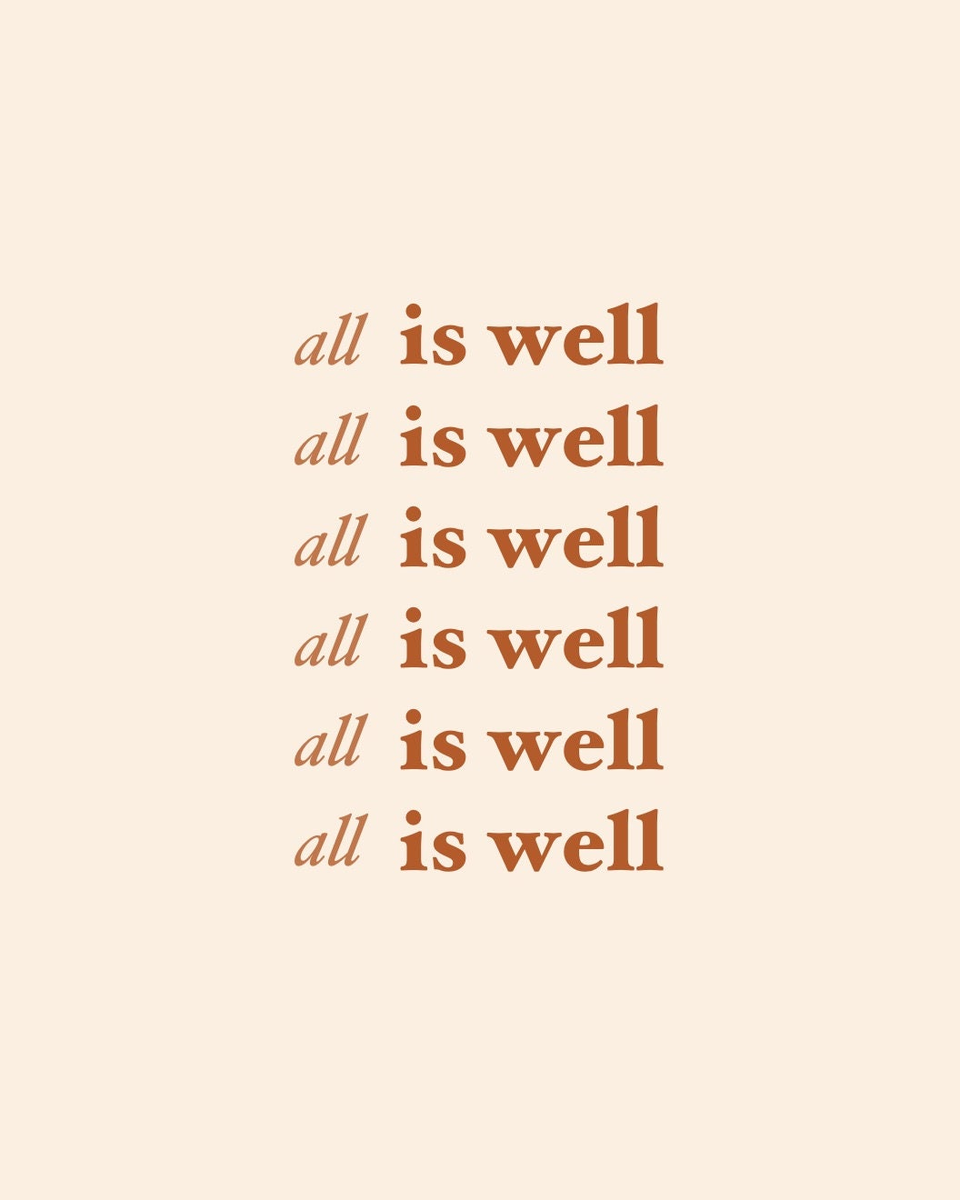 All is Well Printable 8 X 10 - Etsy