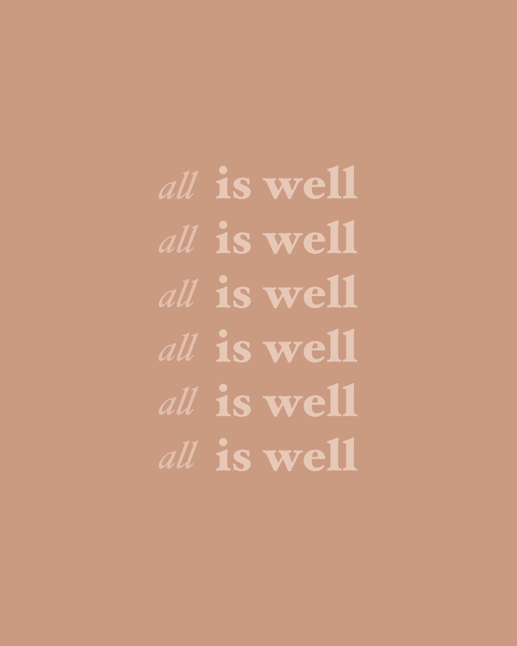 All is Well - Printable - 8 X 10 - Etsy