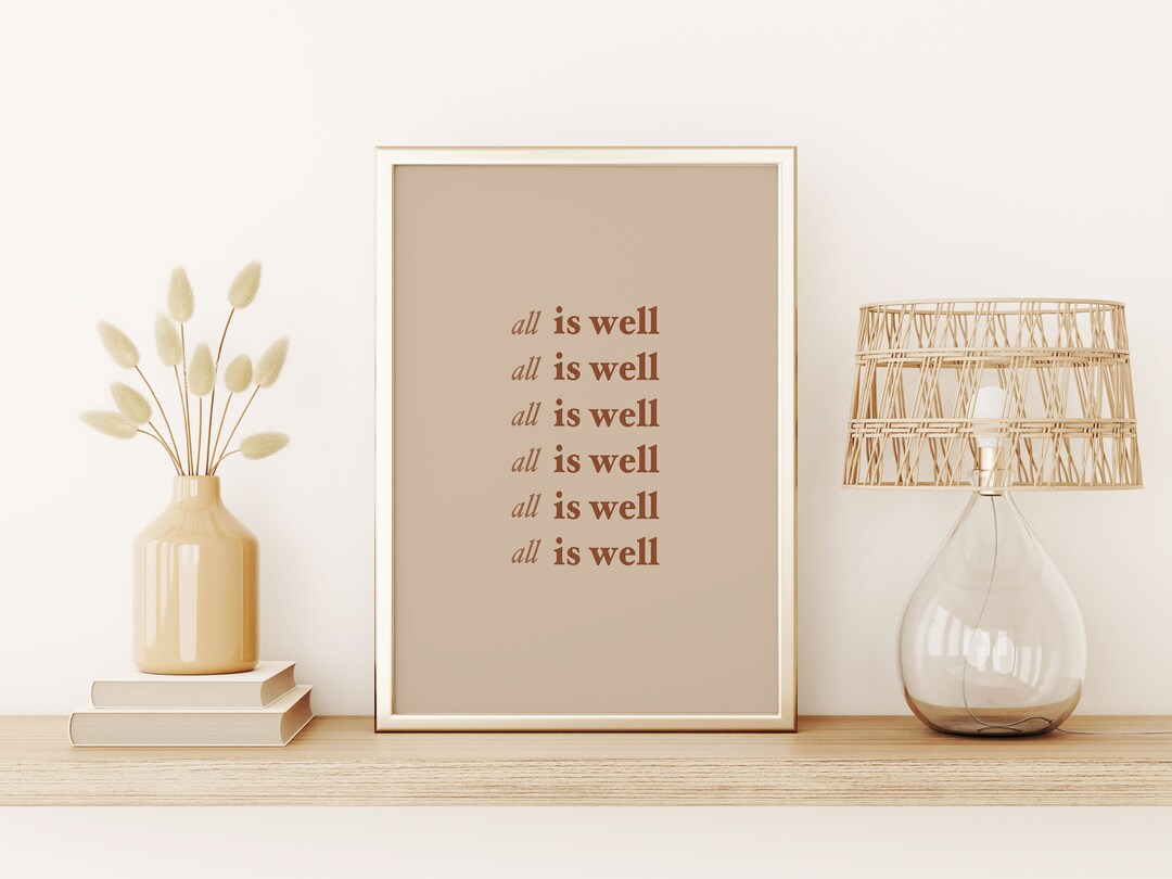 All is Well - Printable - 8 X 10 - Etsy