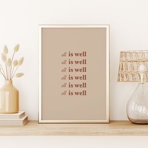 All is Well - Printable - 8 X 10 - Etsy
