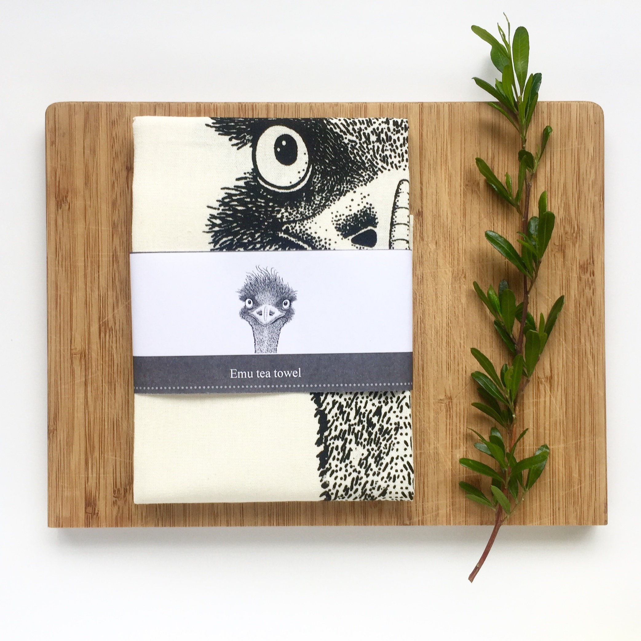 Hand Printed Emu Tea Towel - Etsy