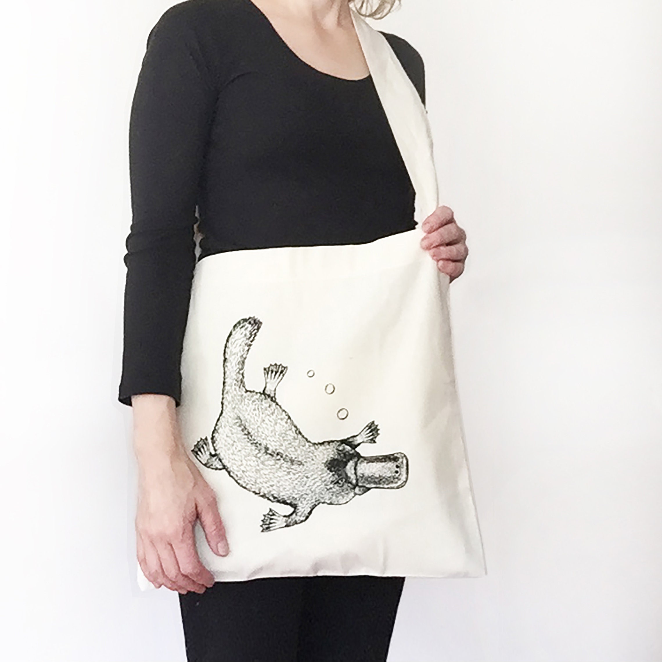 Hand Printed Platypus Shopping Bag - Etsy
