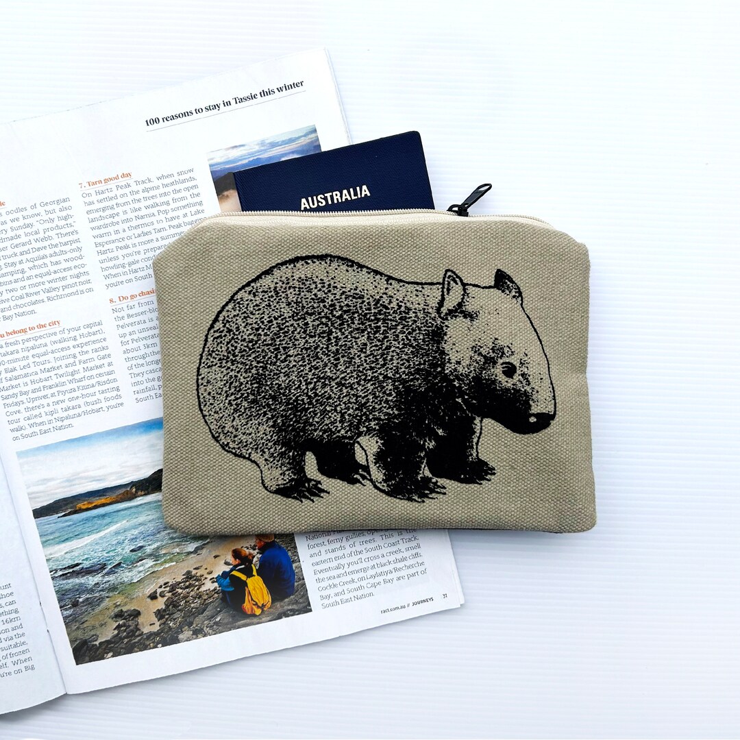 Hand Printed Wombat Large Purse - Etsy