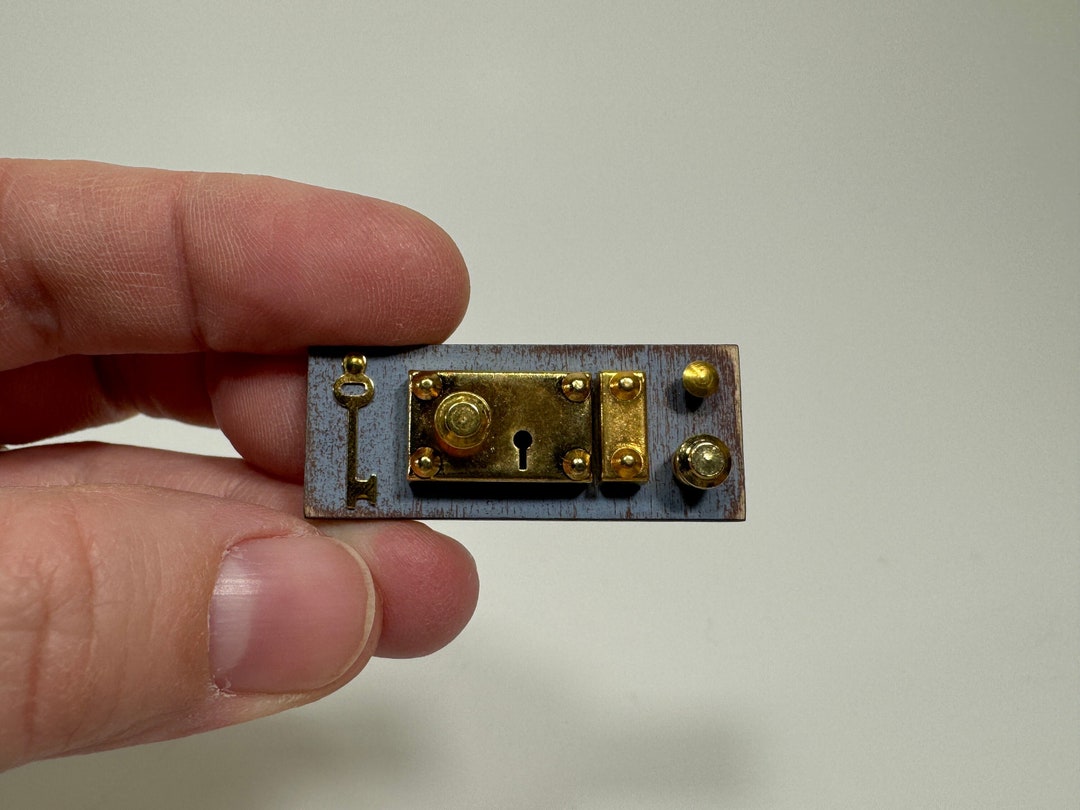 Hardware Art- Denim Blue/brown With Lock and Knobs - 1/12th Scale - Etsy