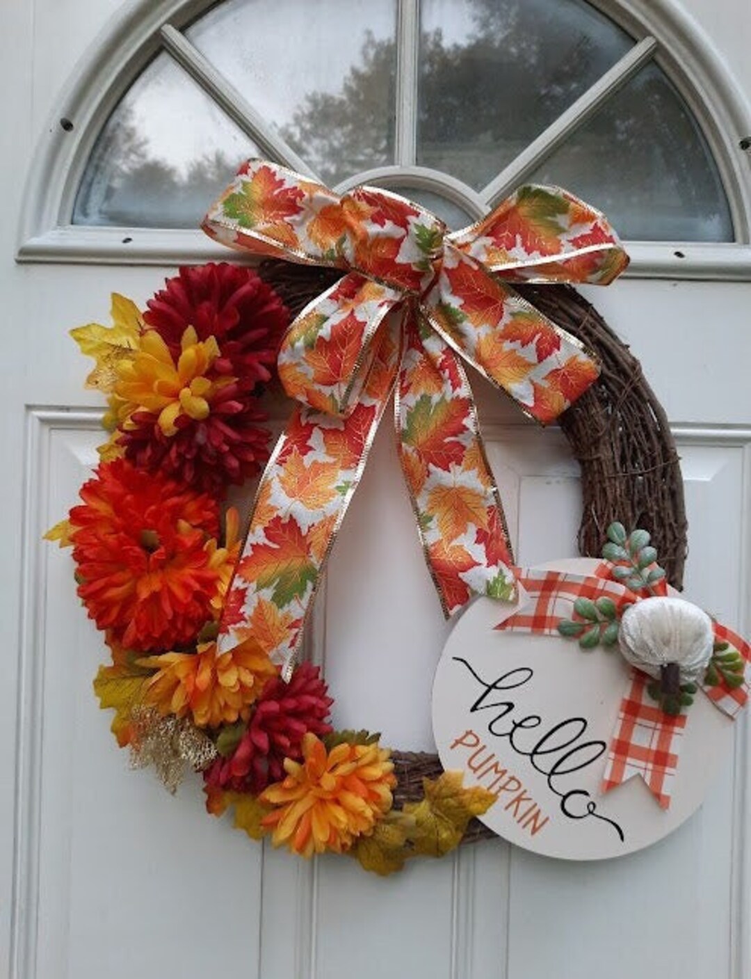 Outdoor Fall Mum Wreath for Door - Etsy