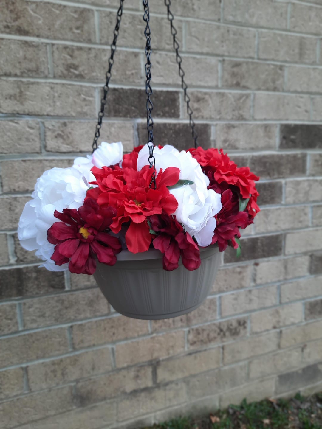 Artificial Hanging Flower Basket, Indoor Outdoor Hanging Basket - Etsy