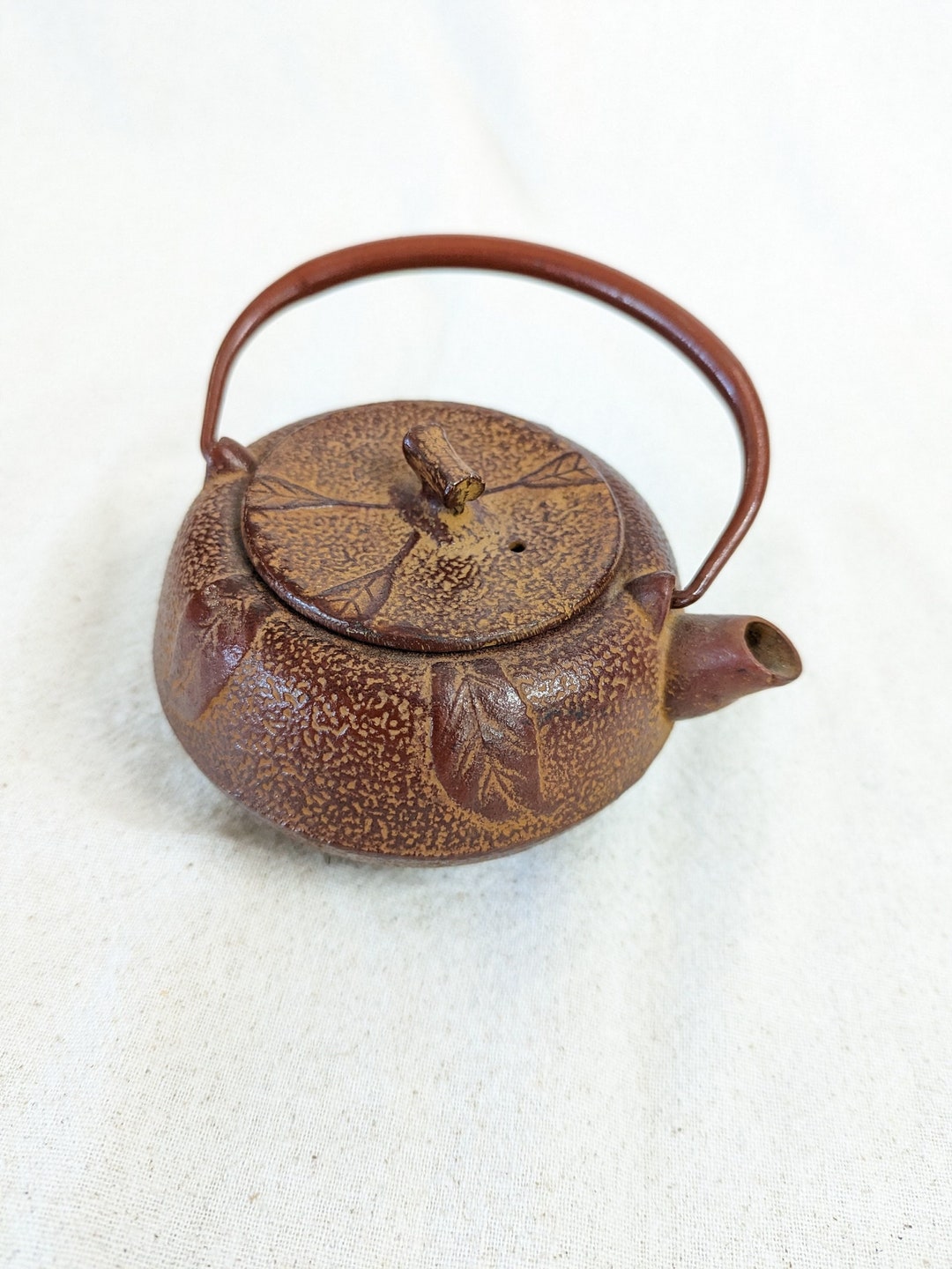 Asian Metal Teapot W/handle & Removeable Tea Leaf Strainer/infuser ...