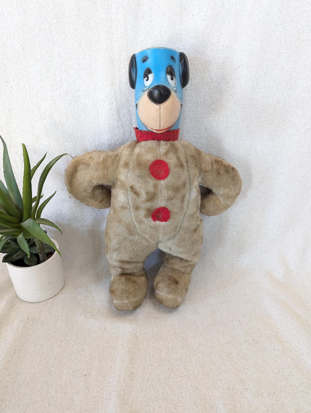 Vintage Huckleberry Hound Plush Toy - Semco England, Plastic Head - Etsy