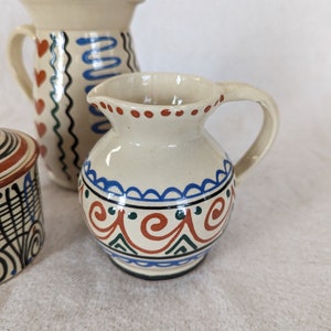 Tea/mocha Set pitcher, Creamer, Sugar Dish German Handarbeit Hand ...