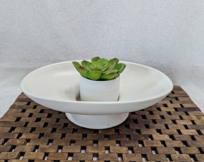 Floraline (mccoy Pottery) - White Compote - 1960's - Beautiful Ceramic ...