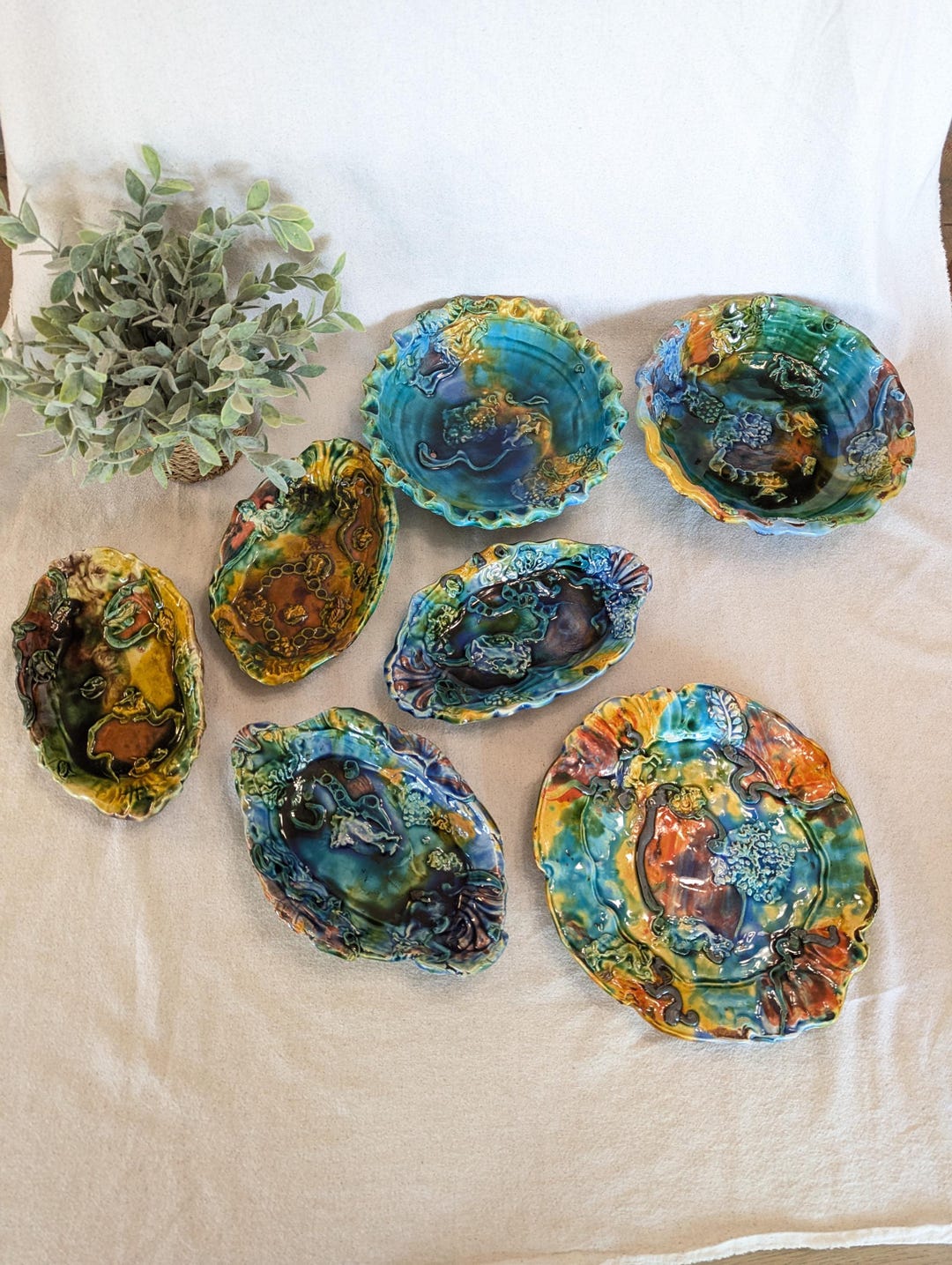 Assorted Lisa Orr Pottery Pieces - From Private Collection - Plates ...