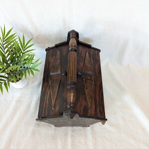 Old Sewing Box With Turned Handle Two Doors Open for Easier Access ...