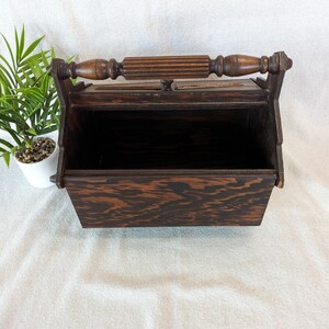 Old Sewing Box With Turned Handle Two Doors Open for Easier Access ...