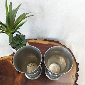 Vintage German Pewter Cups/goblets Hunting Cups Raised - Etsy