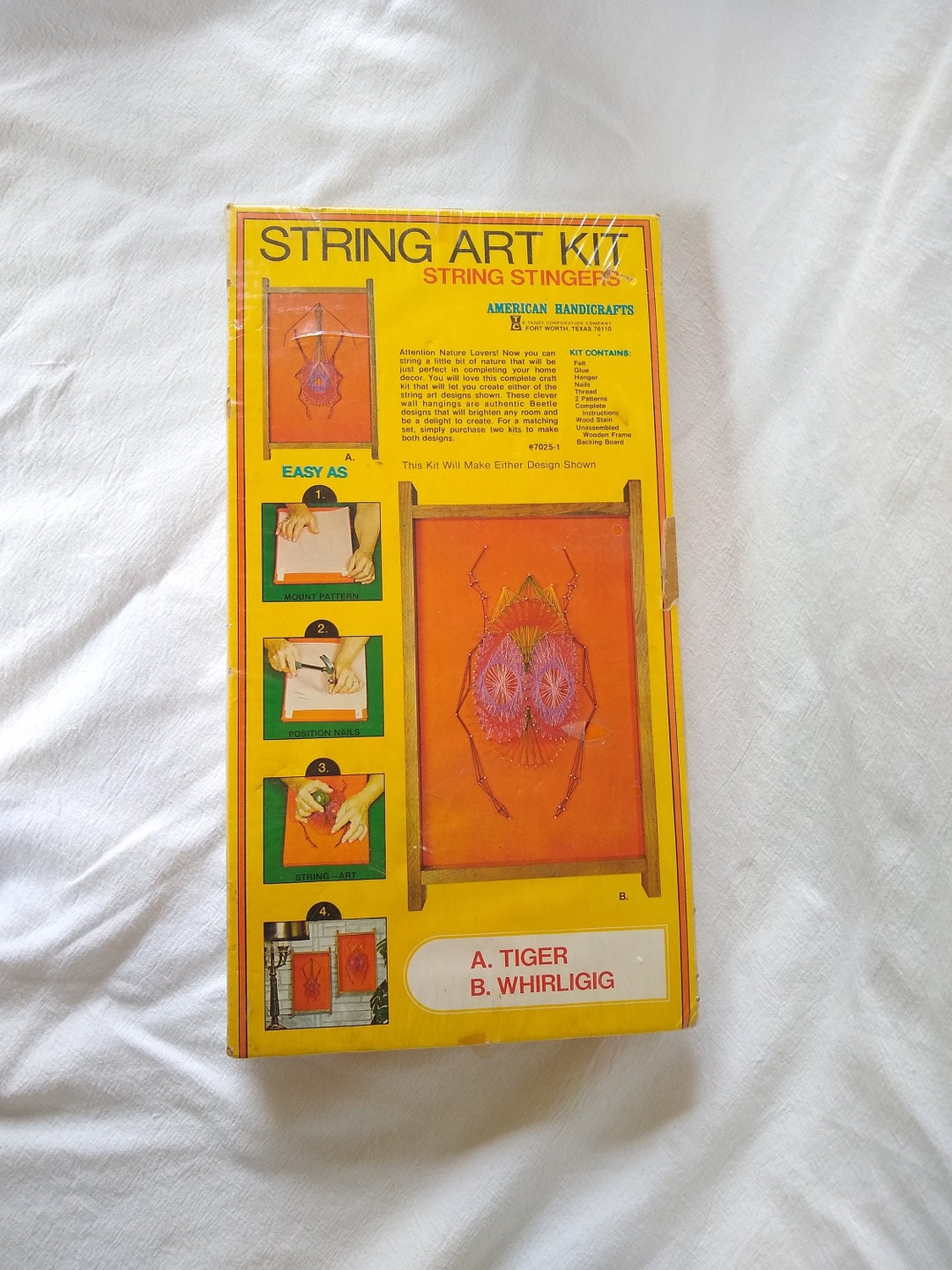 Vintage 1970s Beetle String Art Kit - American Handicrafts - New Old ...