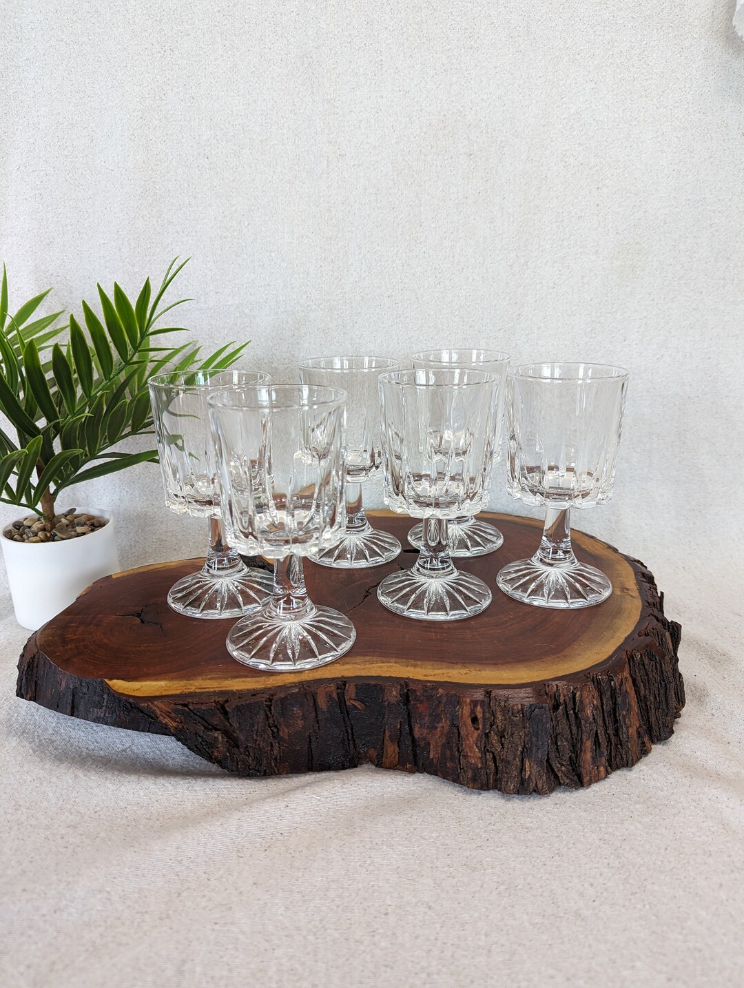 Vintage Royal Crystal Rock Water Goblets - Zeus Blown Glass, Set of 6 ...