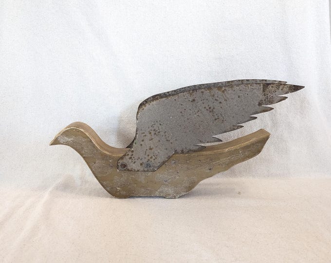 Folk Art Bird Sculpture: Reproduction Antique With Metal Wings - Etsy