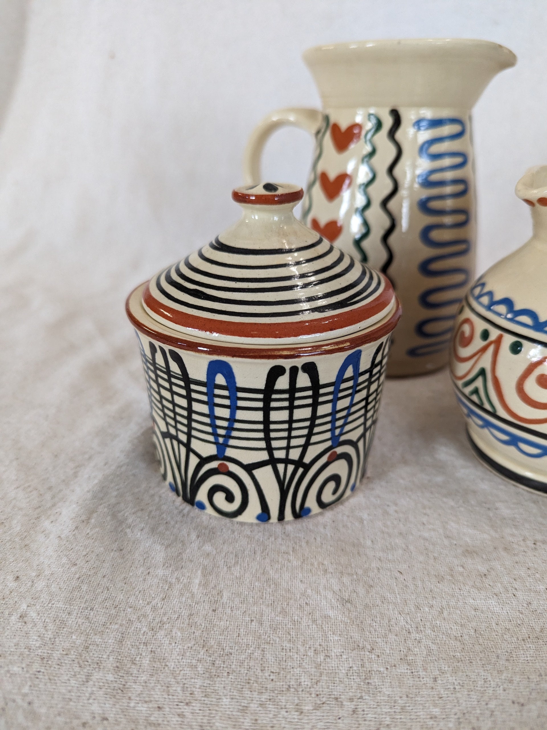 Tea/mocha Set pitcher Creamer Sugar Dish German - Etsy