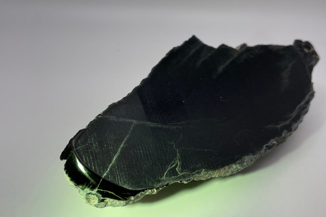 Black Wyoming Nephrite Jade End Cut - Etsy