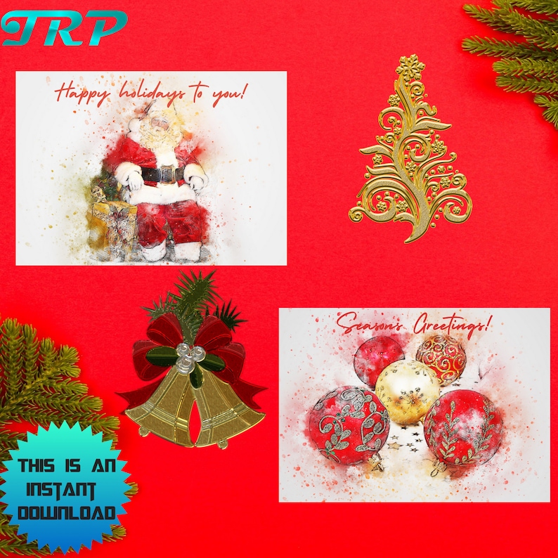 Printable Watercolor Holiday Cards | Watercolor Christmas Cards ...