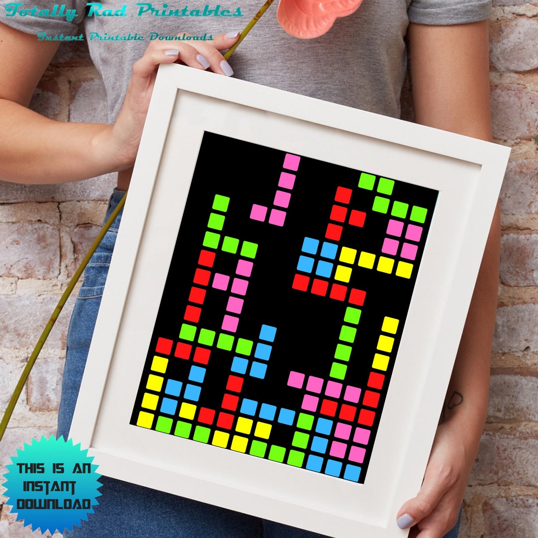 Video Game Blocks Print | Video Game Art Print | Video Game Artwork ...