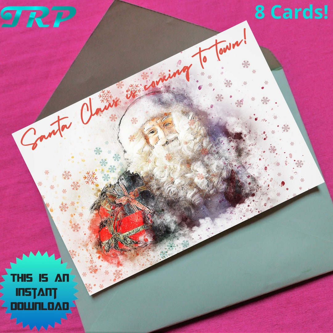 Printable Watercolor Holiday Cards | Watercolor Christmas Cards ...