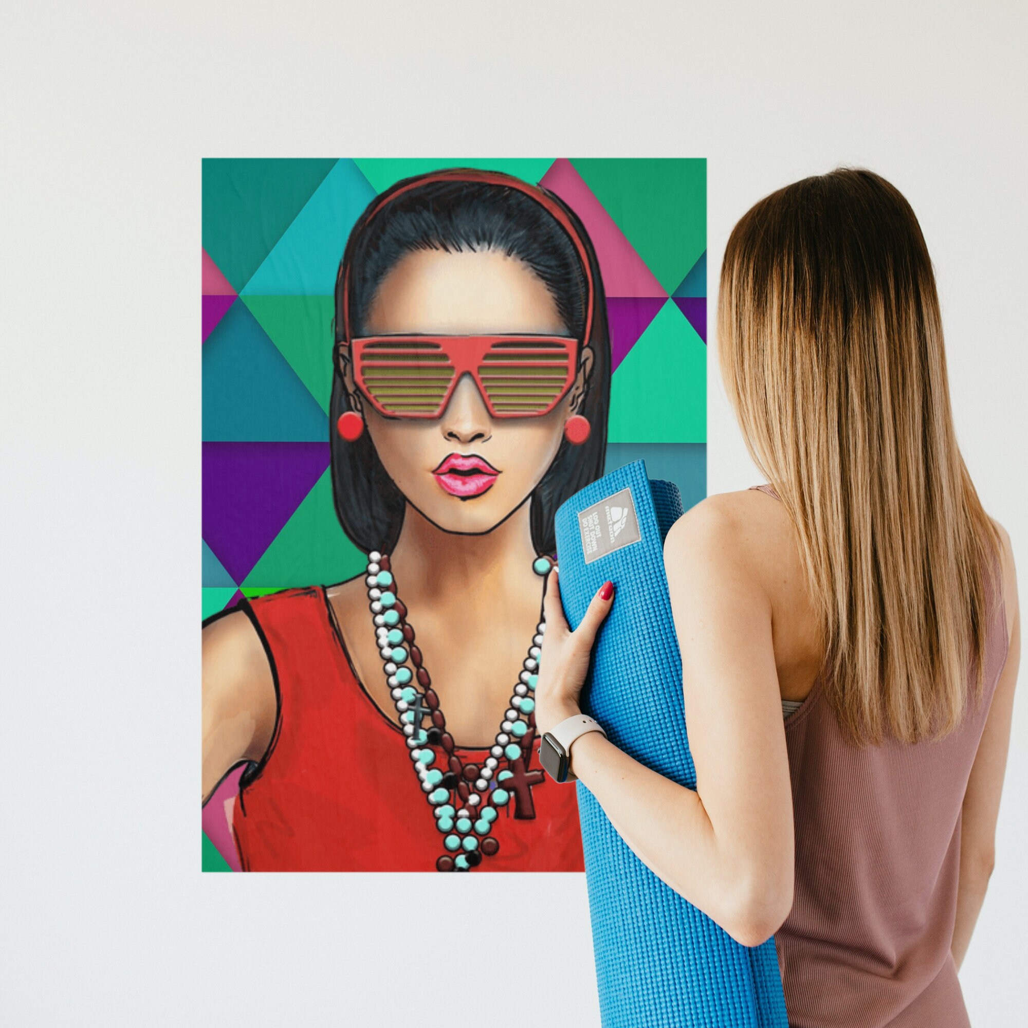 Retro 1980s Inspired Fashion Lady Artwork | 80s Fashion Printable ...