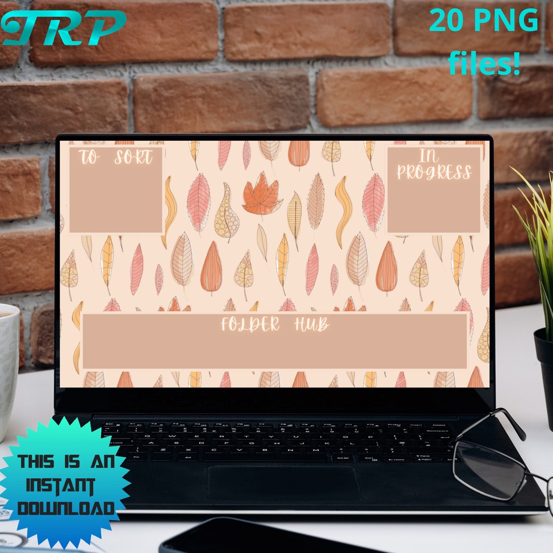 Desktop Wallpaper Organizer Fall Desktop Wallpaper Autumn - Etsy