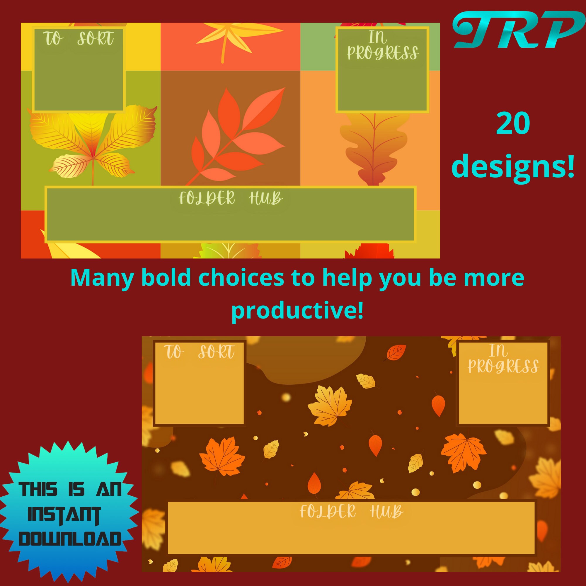 Desktop Wallpaper Organizer Fall Desktop Wallpaper Autumn - Etsy