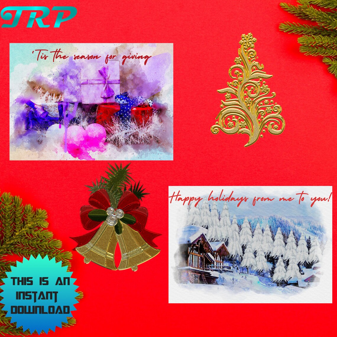 Printable Watercolor Holiday Cards | Watercolor Christmas Cards ...