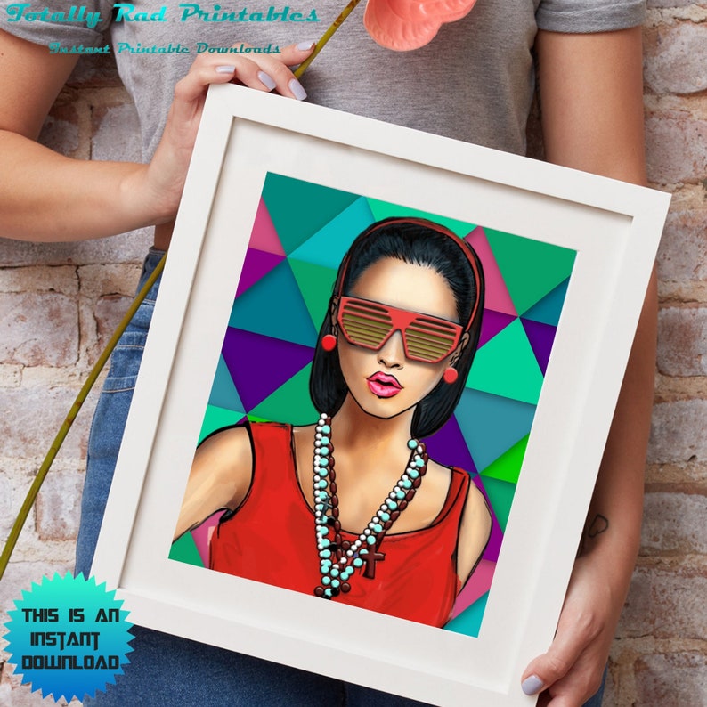 Retro 1980s Inspired Fashion Lady Artwork | 80s Fashion Printable ...