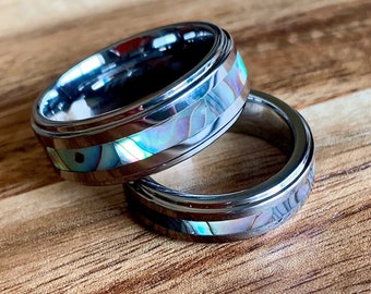 Abalone Wedding Ring | Etsy