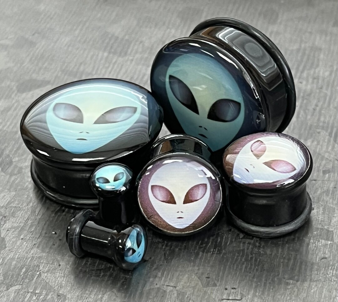 PAIR of Unique Alien Single Flare Acrylic Tunnels/plugs With - Etsy