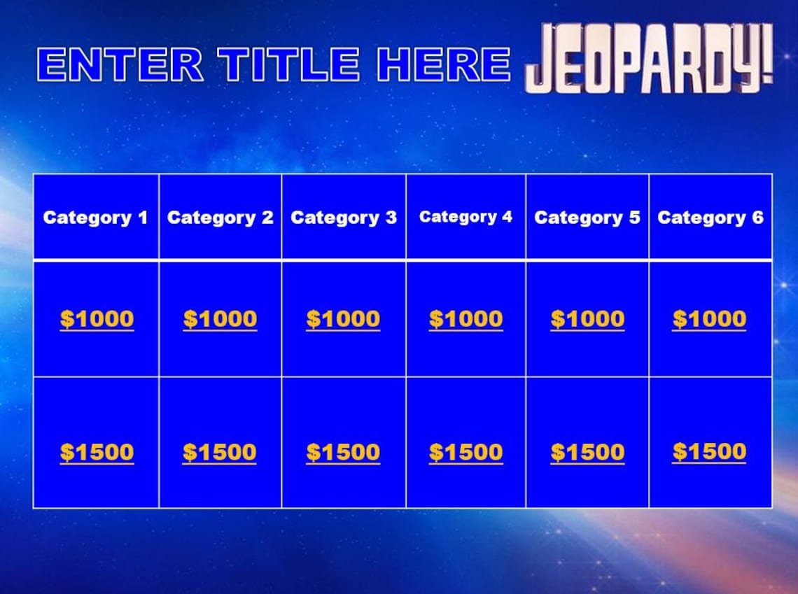 Jeopardy Game Deck Powerpoint - Etsy
