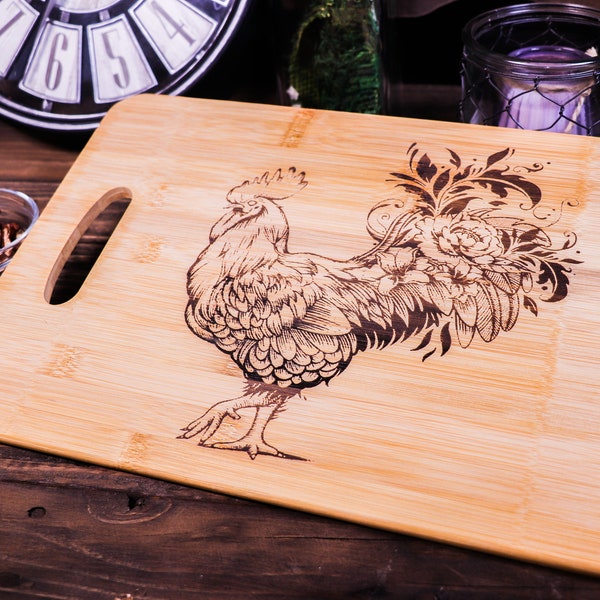 Wooden Chicken Cutting Board - Etsy