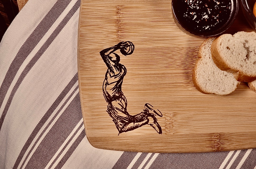Basketball Player Hoop Ball Dunk Bamboo Cutting Chopping Charcuterie ...