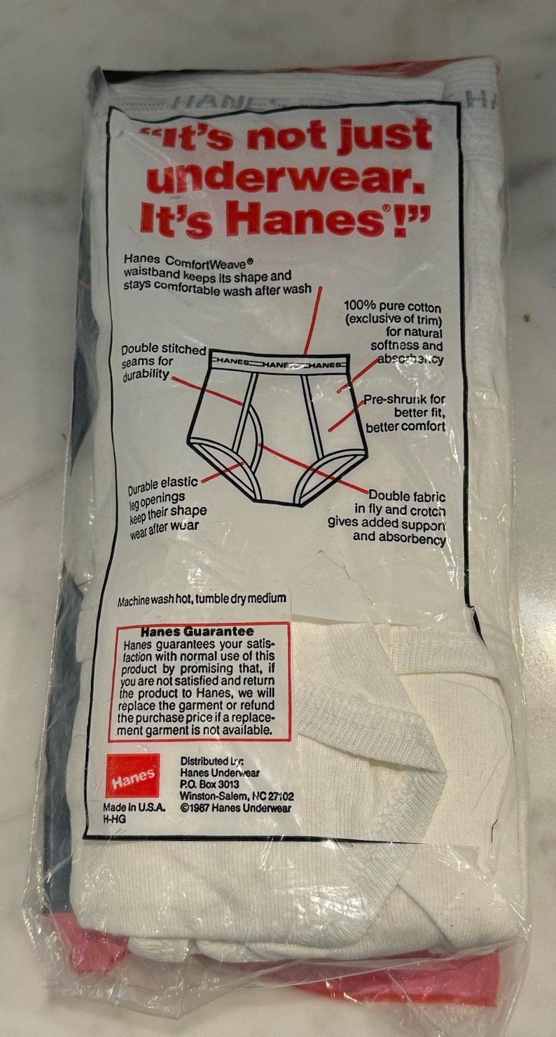 NOS 3 Pr. Vintage Hanes White Briefs Underwear Medium 36 - Etsy