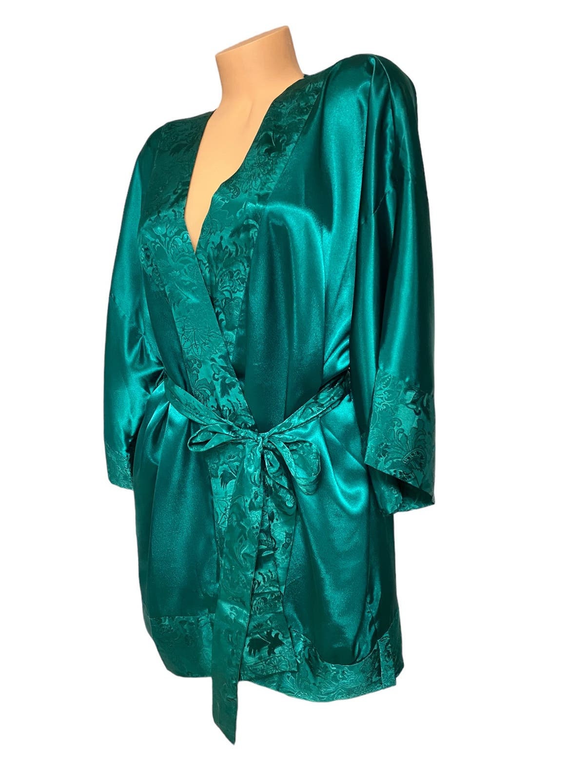 Vintage Victoria's Secret Gold Label Green Satin Kimono Robe O/S - Etsy