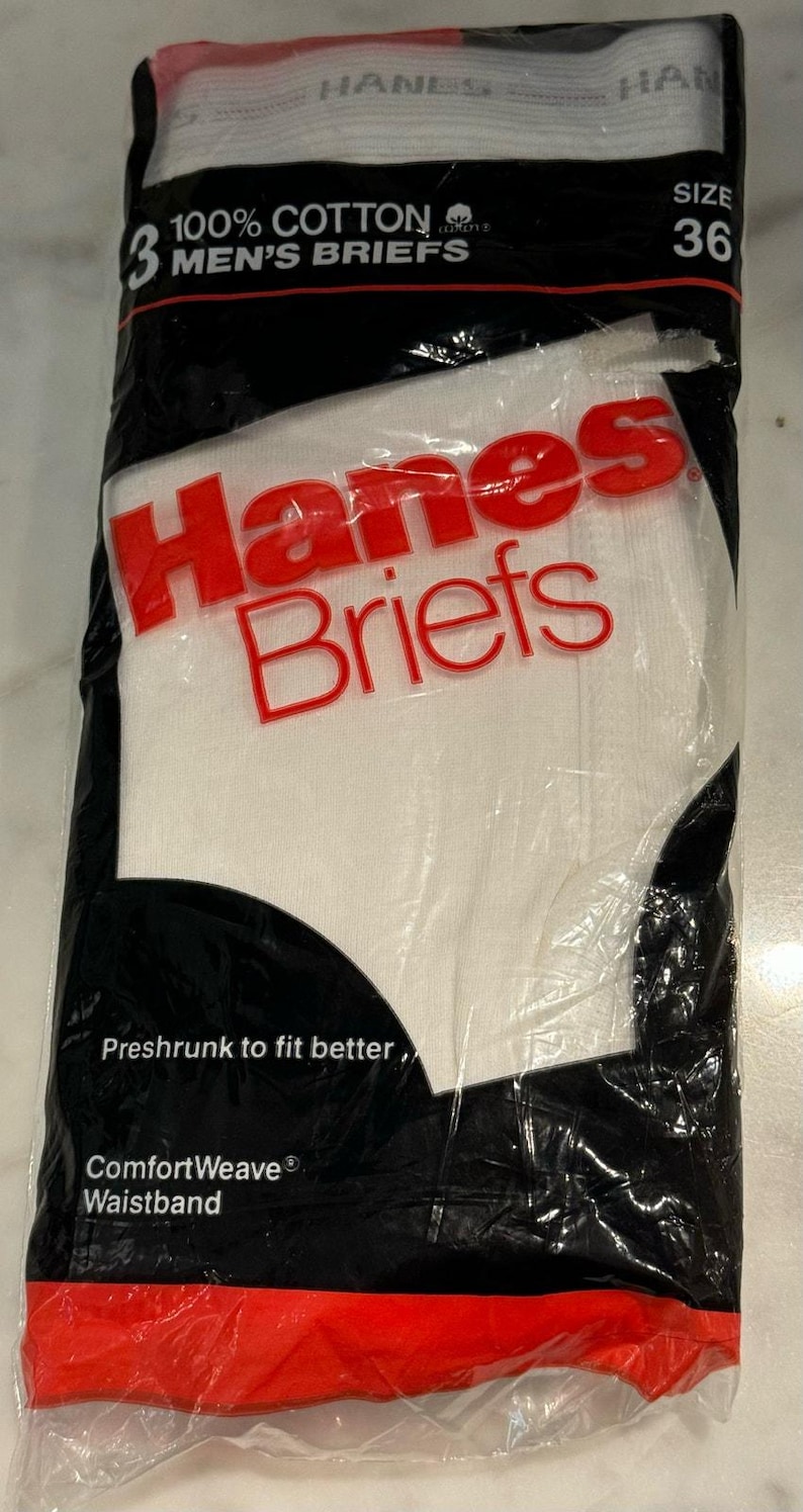 NOS 3 Pr. Vintage Hanes White Briefs Underwear Medium 36 - Etsy