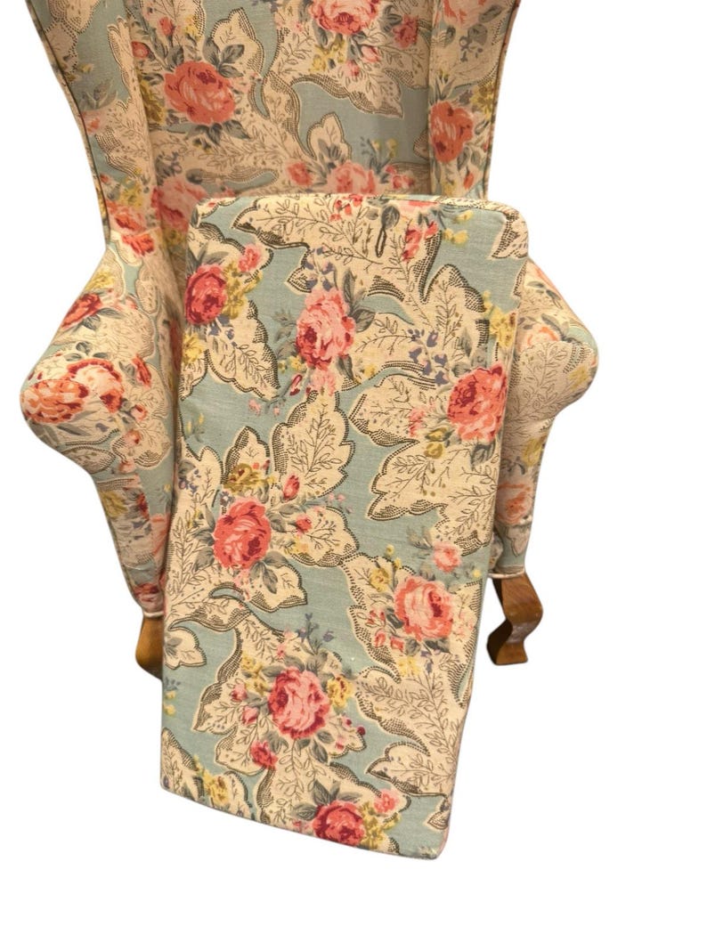 The Tender Art Collection Wingback Chair Floral Pattern Fits 18" Doll ...