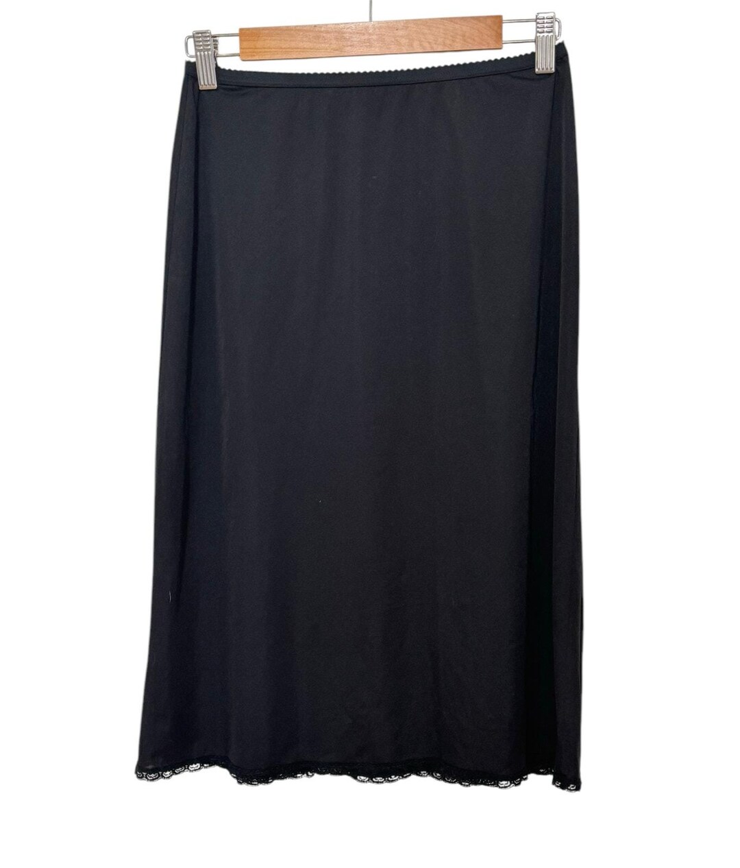 Vintage Shadowline Black Nylon Half Slip Side Sz M Tall - Etsy