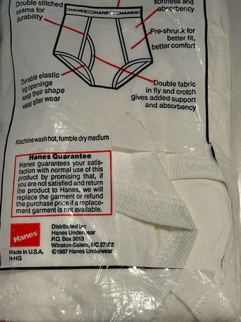 NOS 3 Pr. Vintage Hanes White Briefs Underwear Medium 36 - Etsy