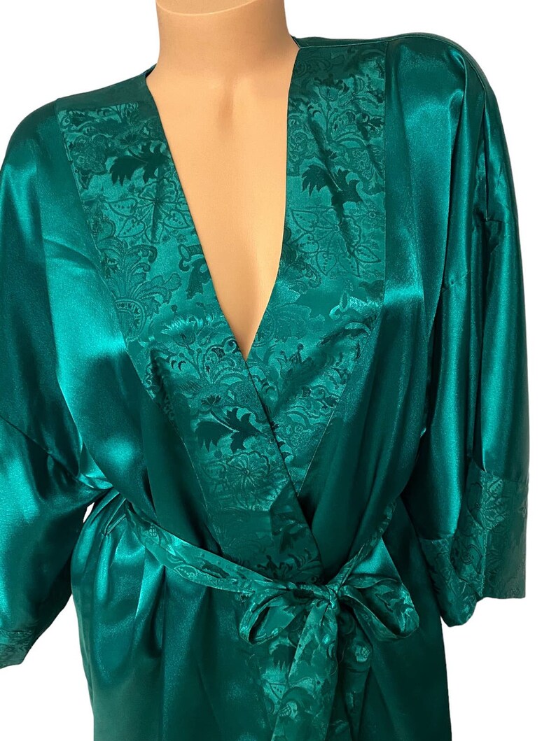 Vintage Victoria's Secret Gold Label Green Satin Kimono Robe O/S - Etsy