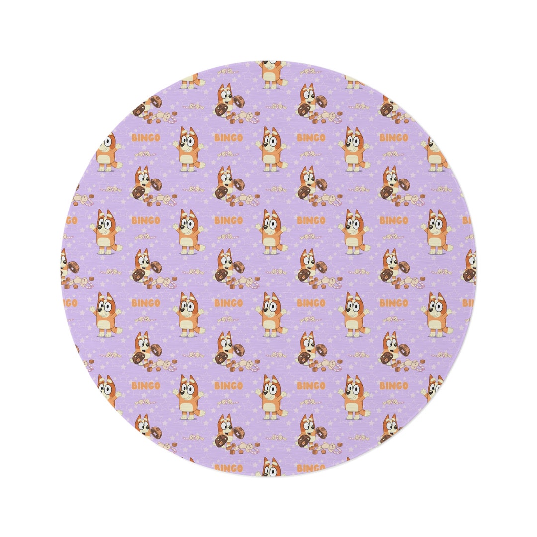 Pink Bingo Bluey Round Rug - Etsy
