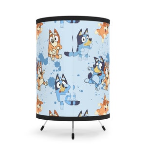 Bluey Tripod Lamp With High-res Printed Shade, USCA Plug - Etsy