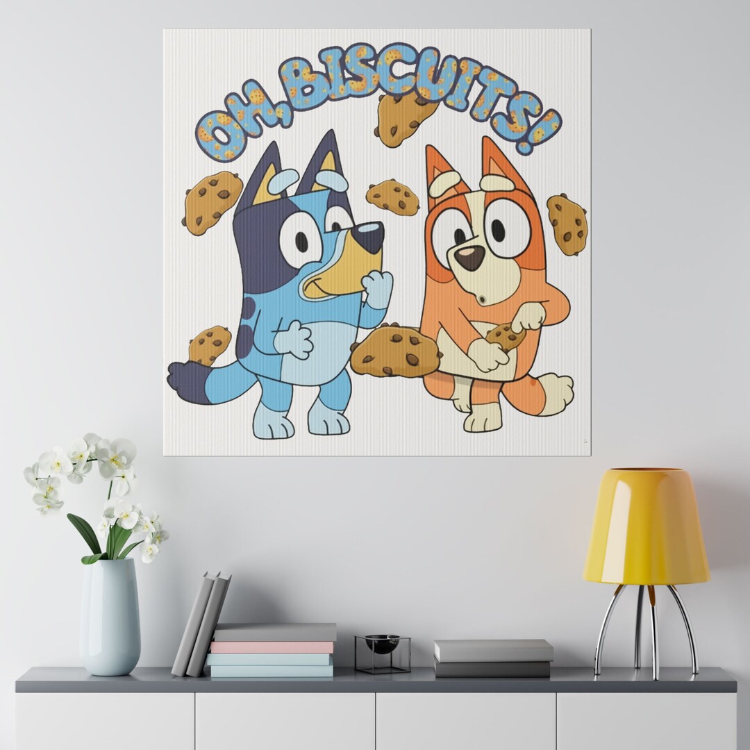 Oh Biscuits Bluey Canvas - Etsy