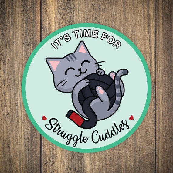 Struggle Cuddles Round Stickers - Etsy